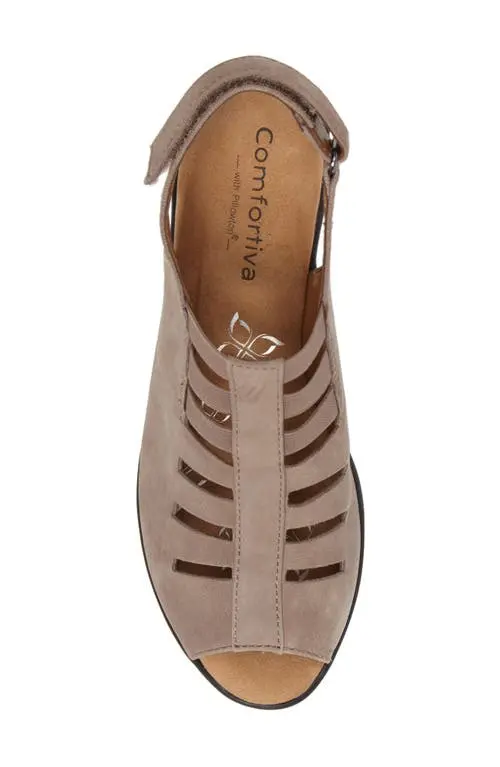 COMFORTIVA Faye Sandals - Grey Nubuck Leather