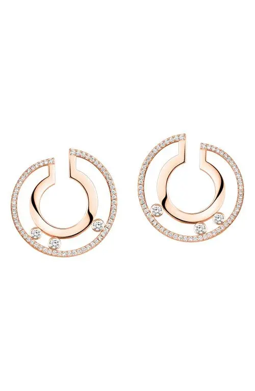 Messika Move Romane 18k Gold & Diamond Hoop Earrings - Rose Gold
