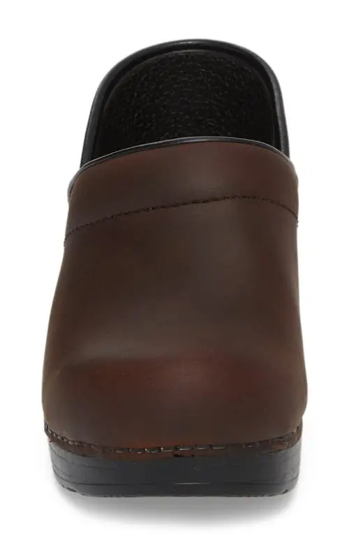 Dansko Wide Pro Clog - Antique Brown/ Black Leather