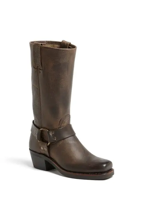 THE FRYE COMPANY Harness 12r Leather Boots - Smoke