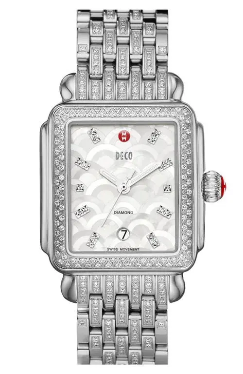Michele Deco Diamond 18mm Bracelet Watchband
