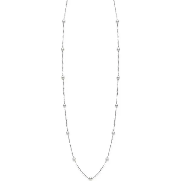Mikimoto Akoya Pearl Station Necklace - White Gold