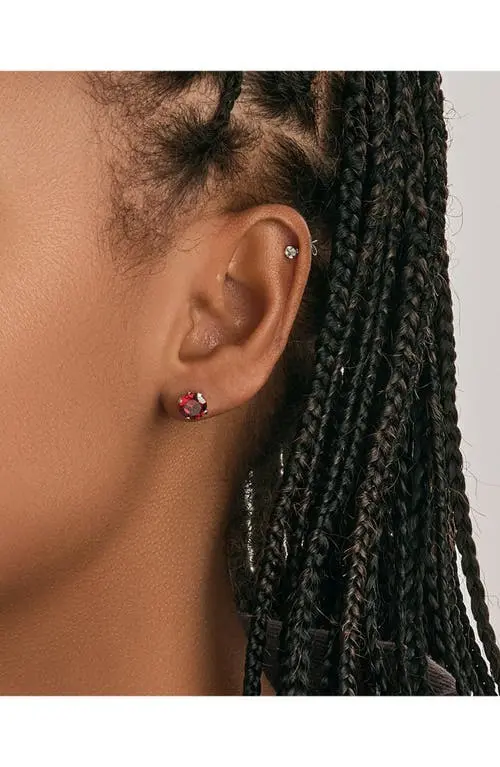 Sterling Forever Sterling Silver Cubic Zirconia Stud Earrings - Garnet