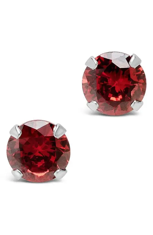 Sterling Forever Sterling Silver Cubic Zirconia Stud Earrings - Garnet