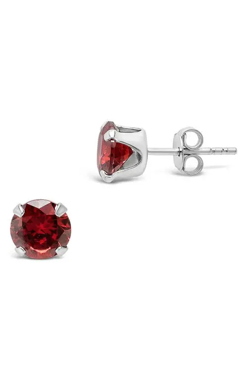 Sterling Forever Cubic Zirconia Stud Earrings - Garnet