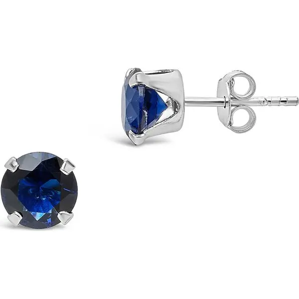 Sterling Forever Cubic Zirconia Stud Earrings - Sapphire
