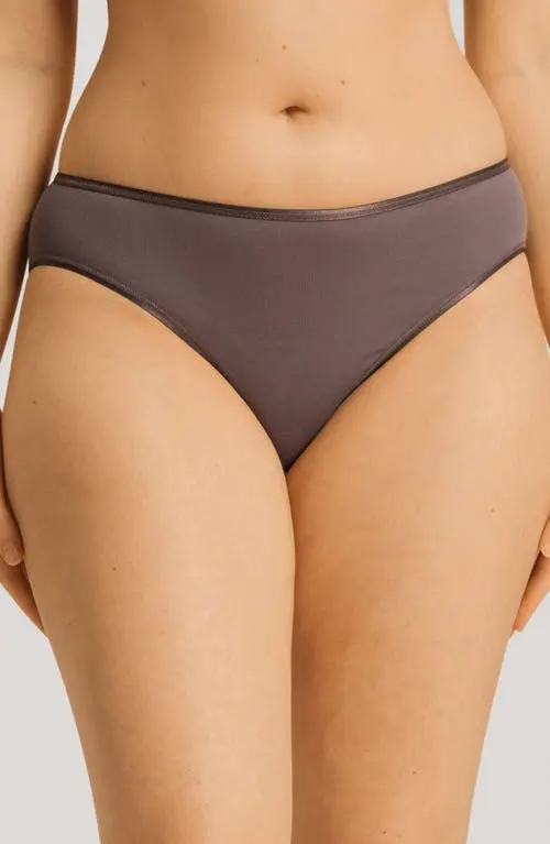 Hanro Cotton Seamless Hi Cut Briefs - Stonewash