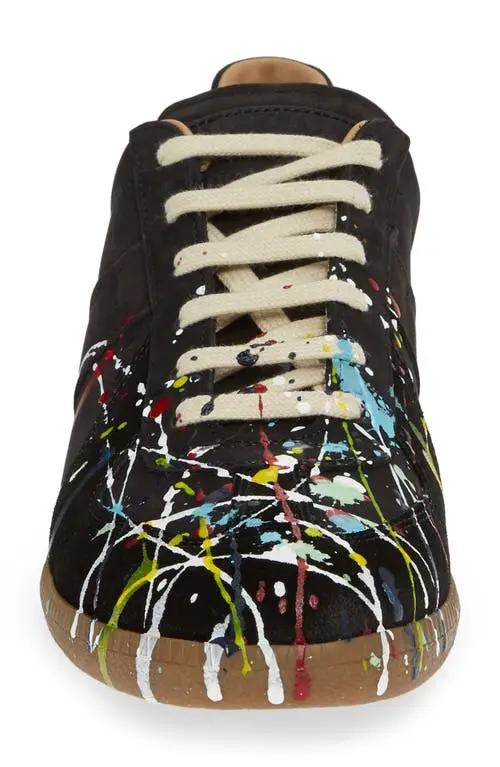 MAISON MARGIELA Replica Paint Splatter Sneakers - Black/paint