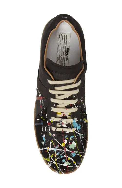 MAISON MARGIELA Replica Paint Splatter Sneakers - Black/paint