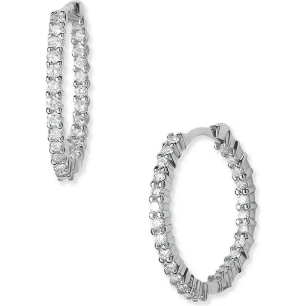 Roberto Coin Diamond Hoop Earrings - D1.00ghsi 18kwg