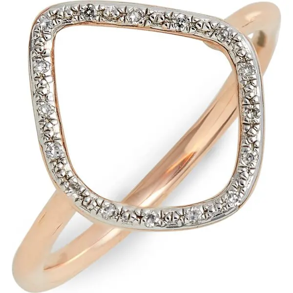 Monica Vinader Riva Diamond Hoop Ring - Rose Gold