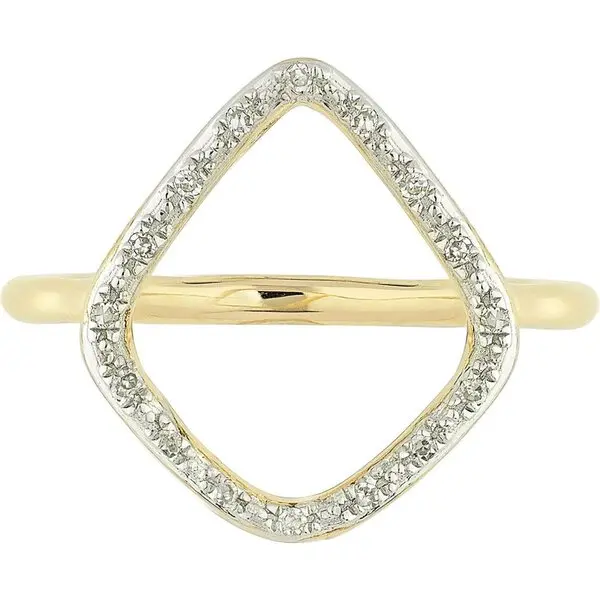 Monica Vinader Riva Diamond Hoop Ring - Yellow Gold
