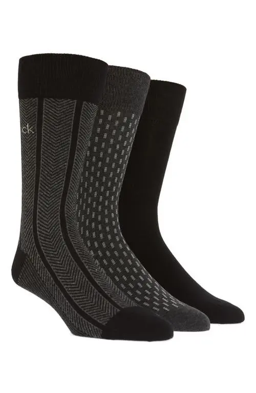 Calvin Klein 3-pack Cotton-blend Crew Socks - Graphite/black/charcoal