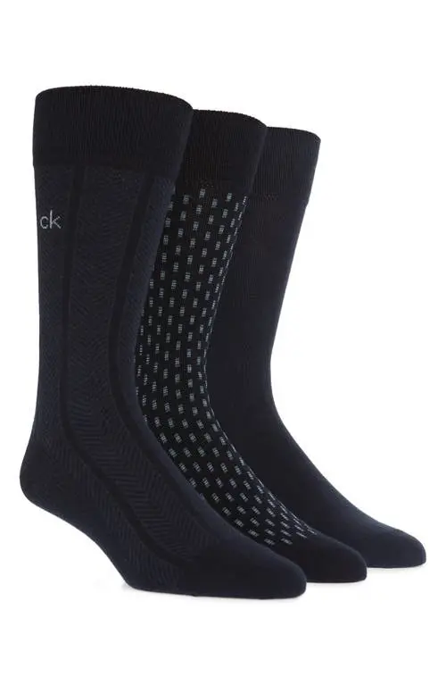 Calvin Klein 3-pack Cotton-blend Crew Socks - Navy/midnight