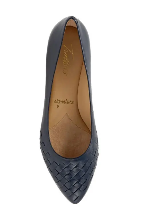 Trotters Estee Woven Flats - Navy Leather