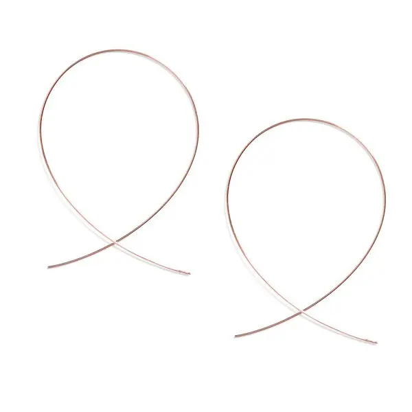 Lana Jewelry 14k Gold Upside Down Hoop Earrings - Rose Gold