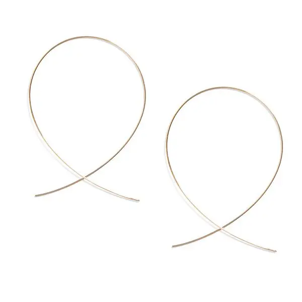 Lana Jewelry 14k Gold Upside Down Hoop Earrings - Yellow Gold