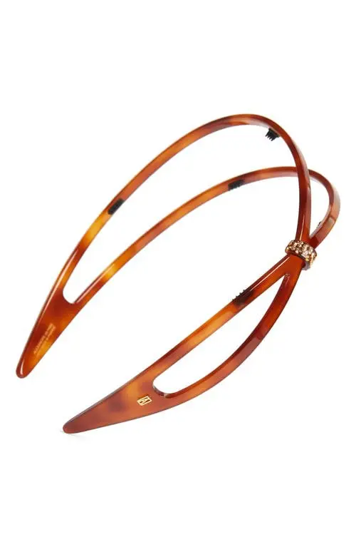 Alexandre De Paris Crystal Embellished Headband - Tortoise
