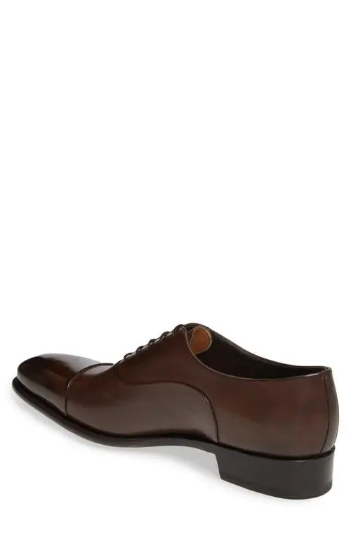 Santoni Isaac Cap-toe Oxford - Dark Brown