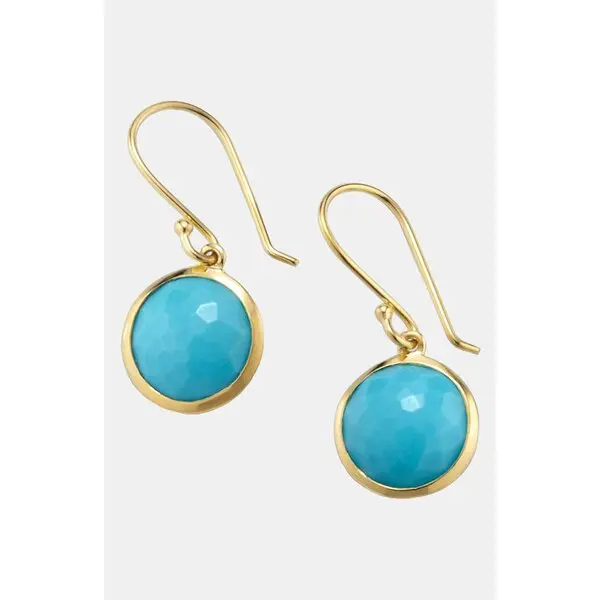 Ippolita Mini Rock Candy Lollipop 18k Gold Drop Earrings - Yellow Gold/turquoise