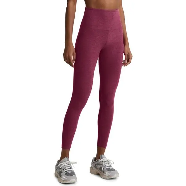 Beyond Yoga Caught In The Midi High Waist Leggings - Pomegranate Heather