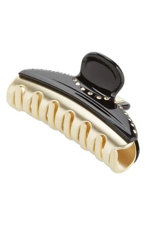Alexandre De Paris Vendome Medium Crystal Embellished Hair Clip - Black Gold