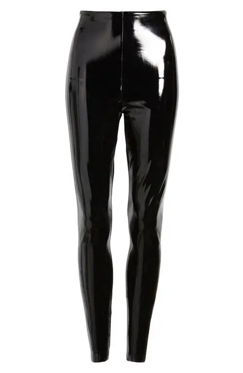 Commando Control Top Faux Patent Leather Leggings - Black