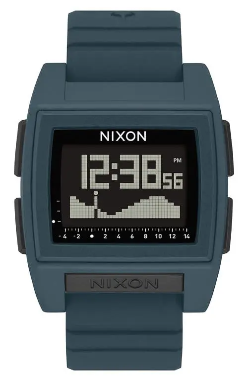 Nixon Base Tide Pro Digital Silicone Strap Watch - Dark Slate