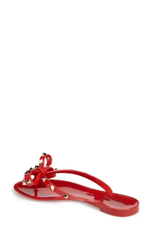 Valentino Garavani Rockstud Jelly Flip Flop - Red