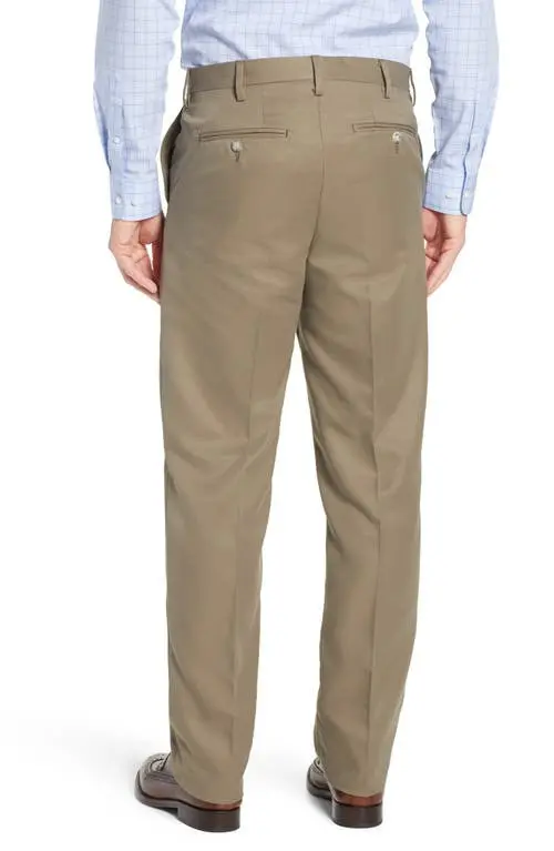 Berle Classic Fit Microfiber Performance Trousers - Green