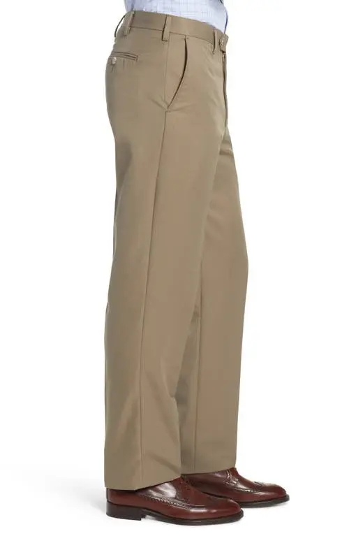 Berle Classic Fit Microfiber Performance Trousers - Green