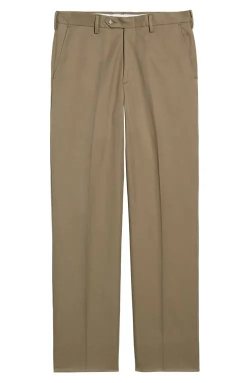 Berle Classic Fit Microfiber Performance Trousers - Green