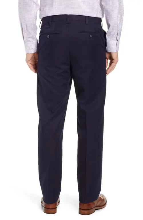 Berle Classic Fit Microfiber Performance Trousers - Navy