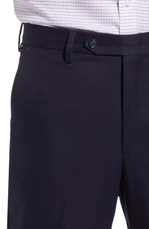 Berle Classic Fit Microfiber Performance Trousers - Navy