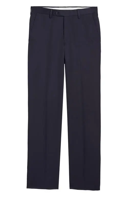 Berle Classic Fit Microfiber Performance Trousers - Navy