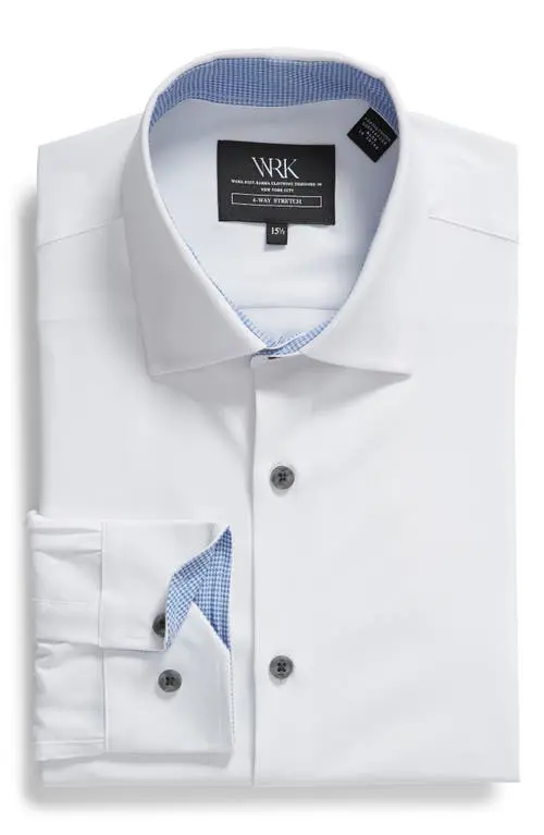 W.R.K Slim Fit Solid Performance Dress Shirt - White