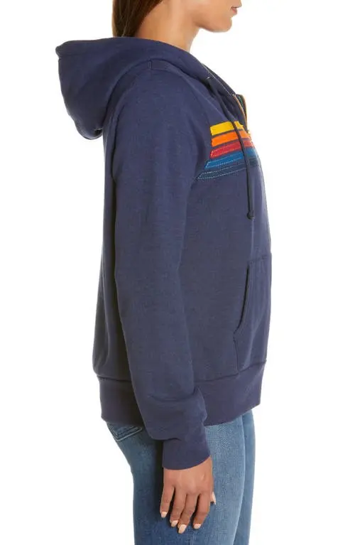 Aviator Nation 5-stripe Zip Hoodie - Navy