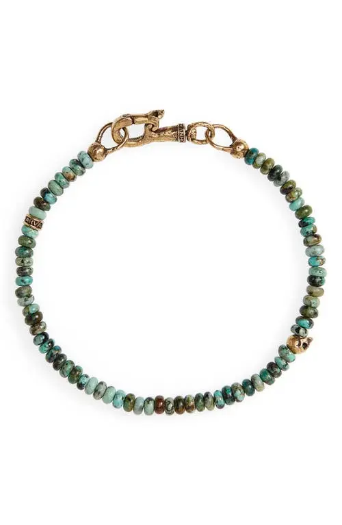 John Varvatos Skull Bead Bracelet - Blue/green