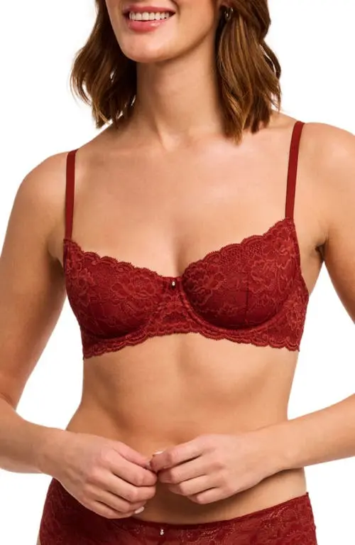 MONTELLE INTIMATES Flirt Lace Underwire Demi Bra - Chili