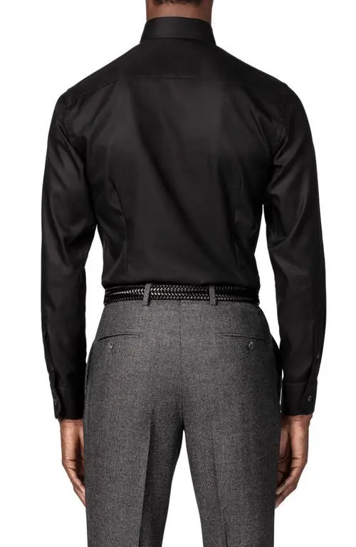Eton Contemporary Fit Solid Dress Shirt - Black