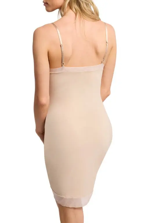 MONTELLE INTIMATES V-neck Full Length Slip - Sand