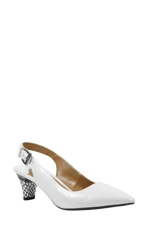 J. Reneé Mayetta Slingback Pumps - White Pearl Faux Leather