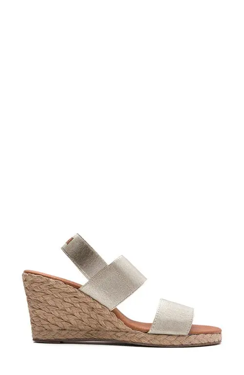 Andre Assous Allison Espadrille Wedge Slingback Sandals - Platino