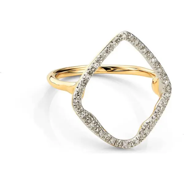 Monica Vinader Riva Hoop Diamond Ring - Yellow Gold
