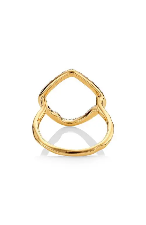Monica Vinader Riva Hoop Diamond Ring - Yellow Gold