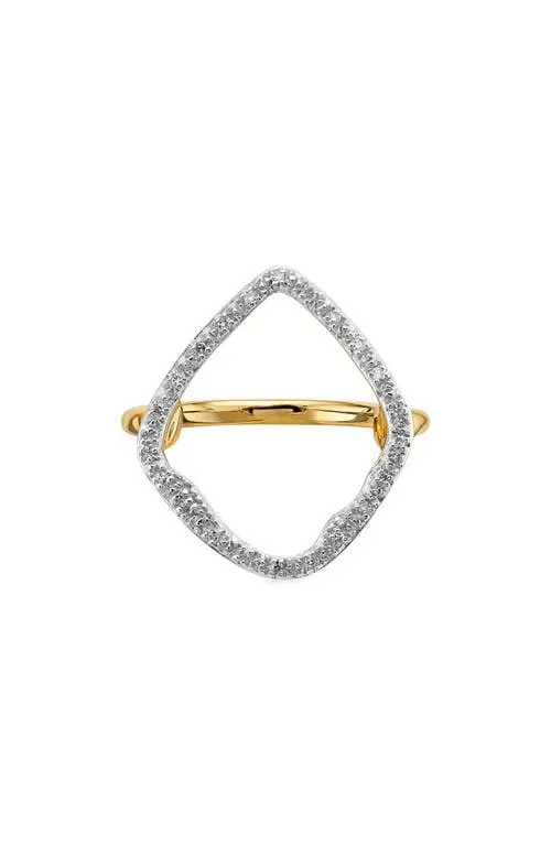 Monica Vinader Riva Hoop Diamond Ring - Yellow Gold