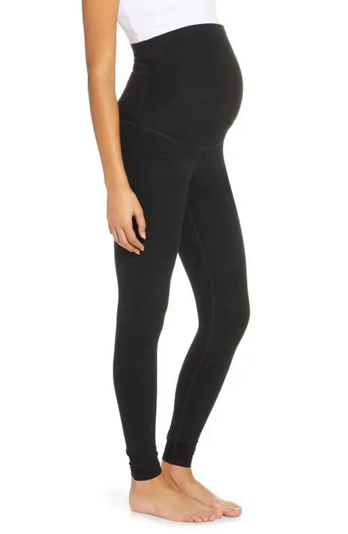 Beyond Yoga Empire Waist Maternity Leggings - Darkest Night