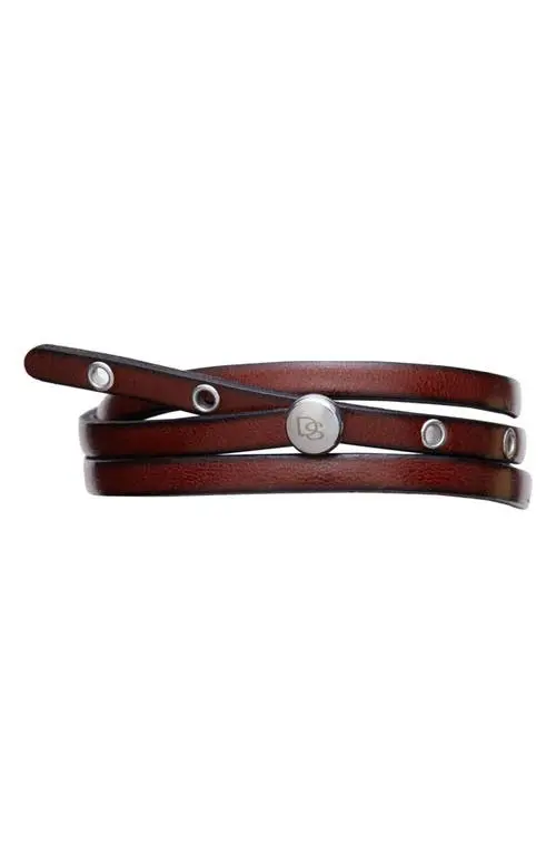 DEGS & SAL Leather Wrap Bracelet - Mahogany
