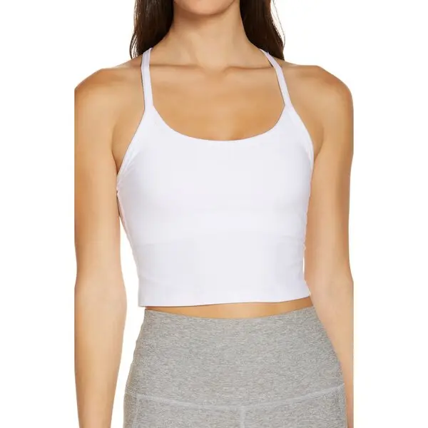 Beyond Yoga Space Dye Slim Racerback Crop Tank - Cloud White