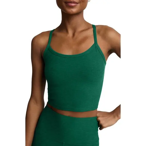 Beyond Yoga Space Dye Slim Racerback Crop Tank - Legacy Pine Heather